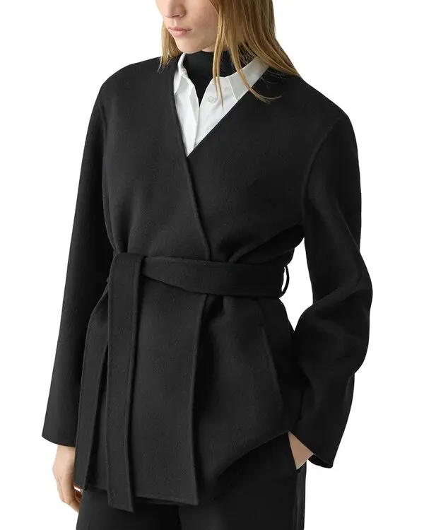 Theory Wool & Cashmere Wrap Jacket - Black