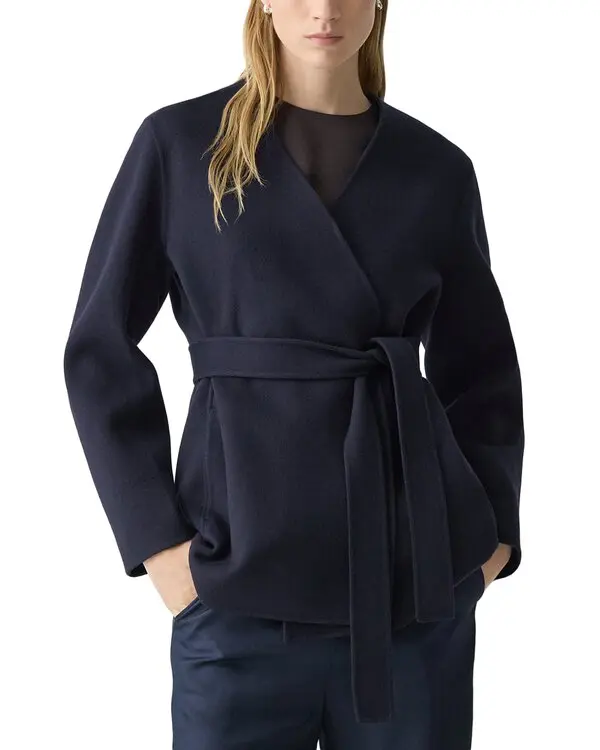 Theory Wool & Cashmere Wrap Jacket - Black