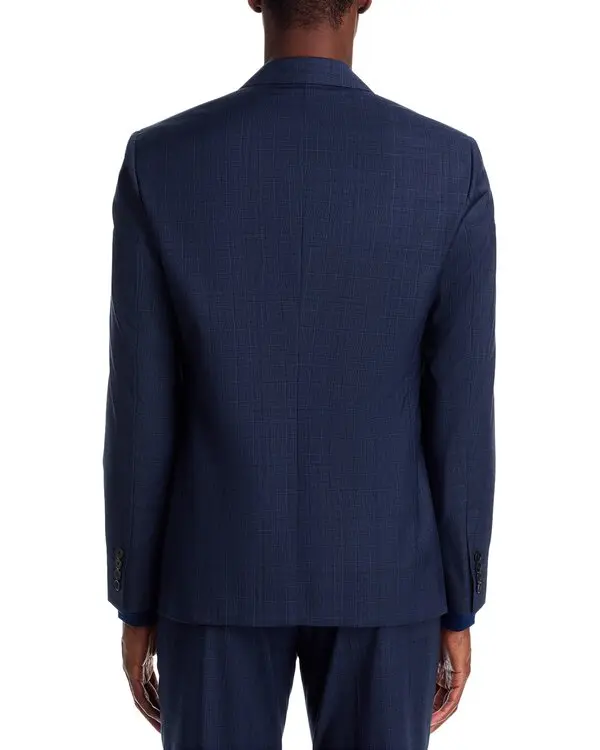 Theory Chambers Tonal Plaid Slim Fit Suit Jacket - Navy