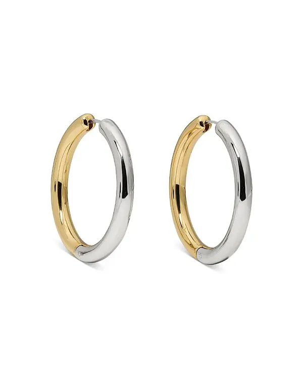 Kate Spade New York Interlock Medium Hoop Earrings - Two Tone