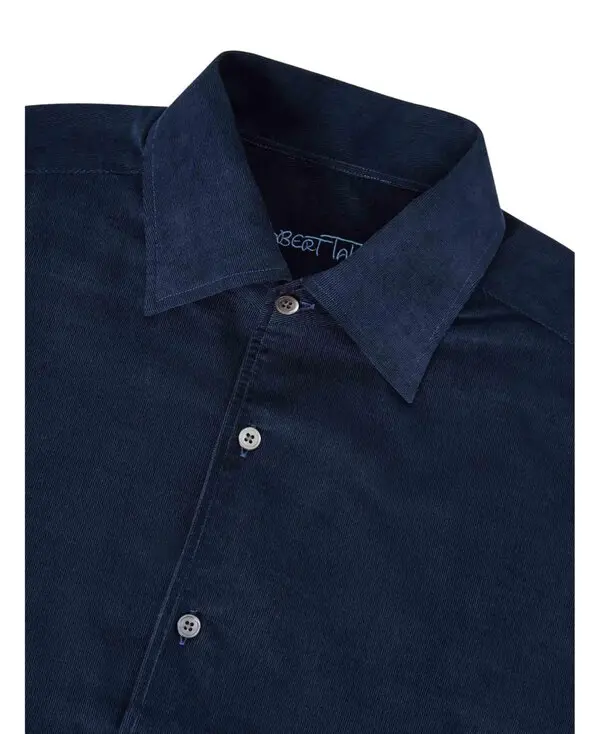 Robert Talbott Morgan Pinwale Corduroy Shirt - Navy