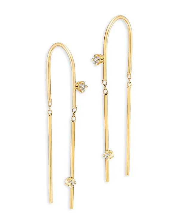 Zoe Chicco 14k Yellow Diamonds Wire Threader Earrings - Gold