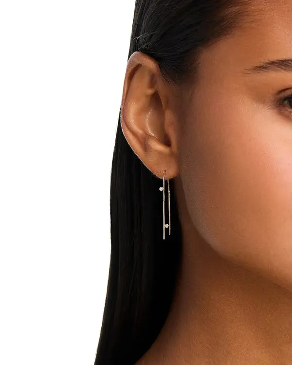 Zoe Chicco 14k Yellow Diamonds Wire Threader Earrings