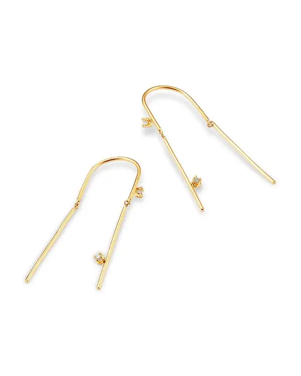 Zoe Chicco 14k Yellow Diamonds Wire Threader Earrings