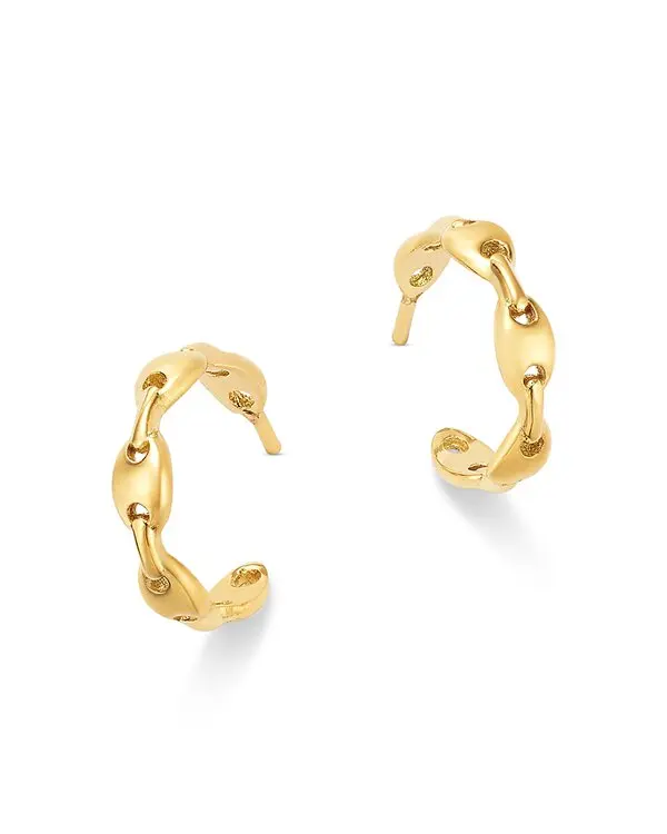 Zoe Chicco 14k Yellow Mariner Link Huggie Hoop Earrings - Gold