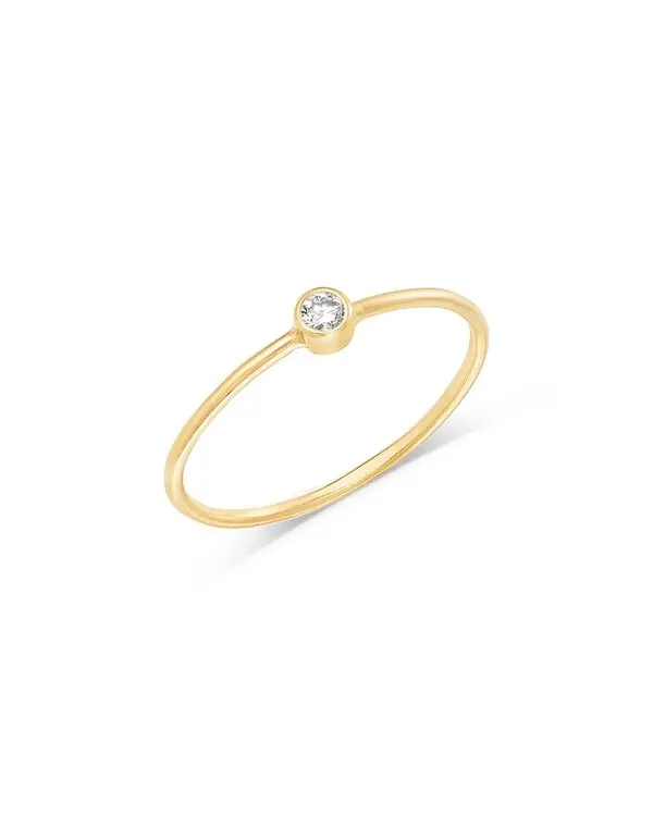 Zoe Chicco 14k Yellow Diamond Solitaire Ring - Gold