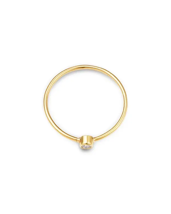 Zoe Chicco 14k Yellow Diamond Solitaire Ring - Gold