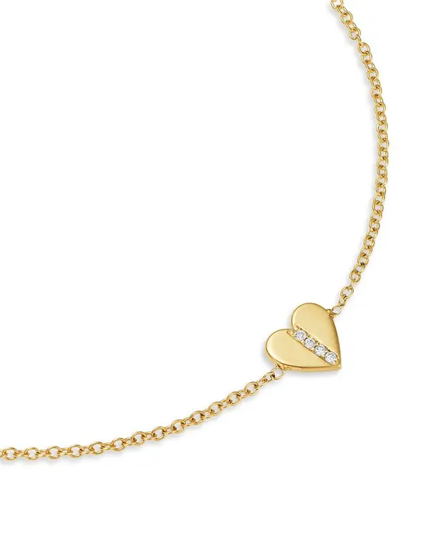 Zoe Chicco 14k Yellow Diamond Heart Bracelet