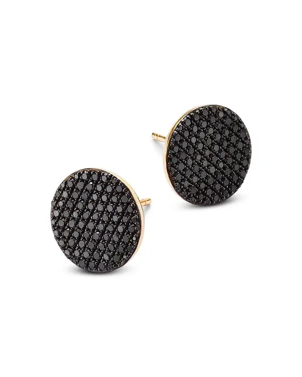 Bloomingdale'S 14k Yellow Gold Black Diamond Stud Earrings