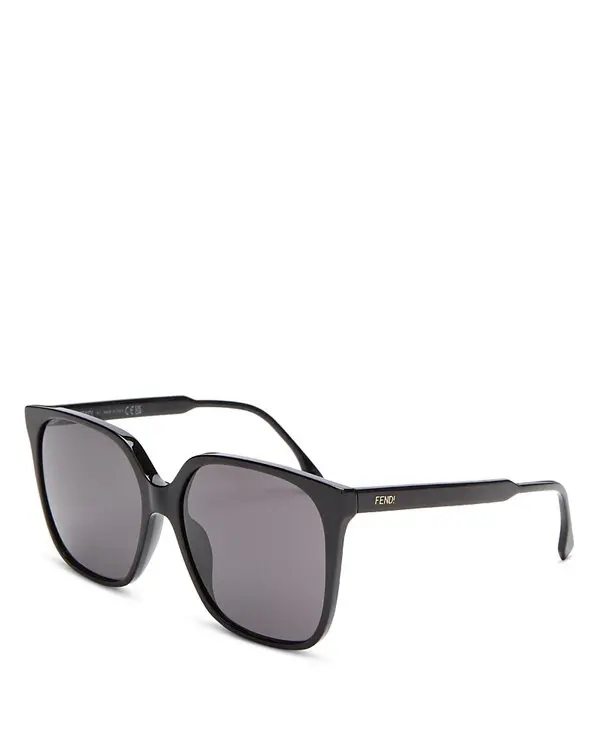 Fendi Square Sunglasses, 59mm - Black/smoke
