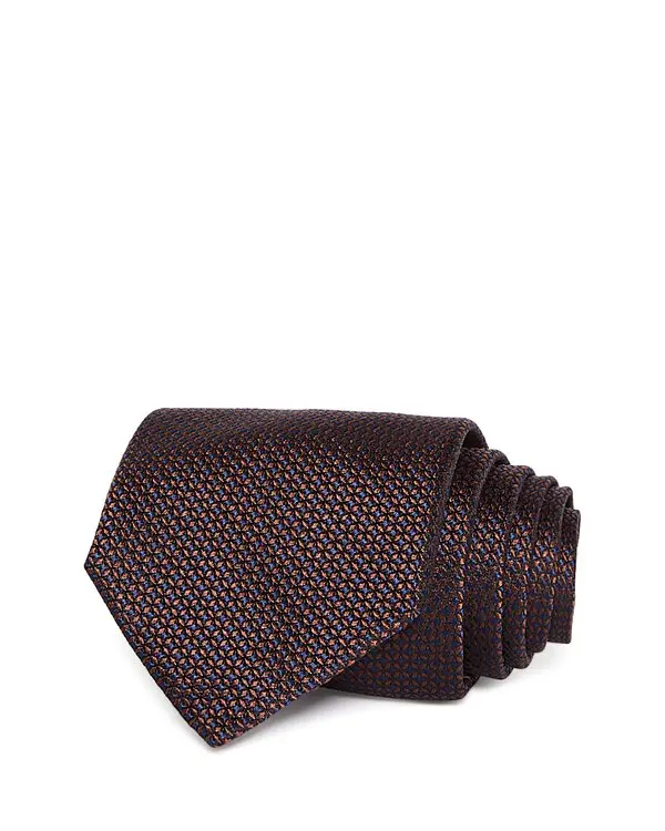 Canali Silk Classic Neat Tie - Brown