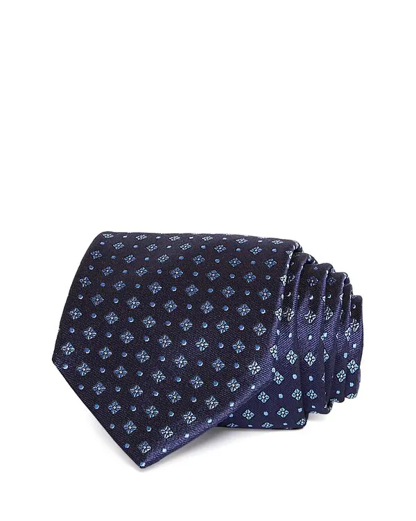 Canali Silk Medallion Neck Tie - Blue