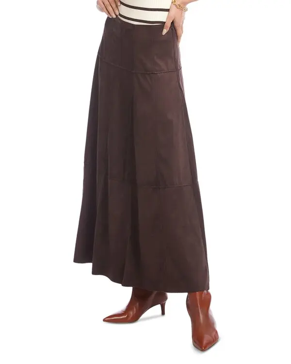 Karen Kane Tiered Faux Suede Skirt
