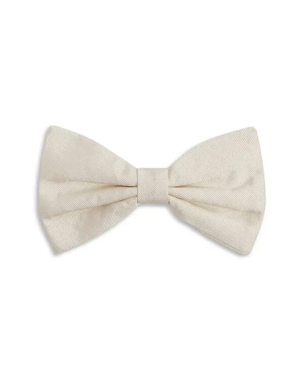 REISS Silk Grosgrain Bow Tie - Ivory