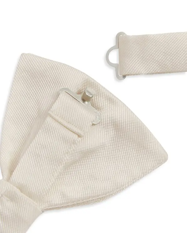 REISS Silk Grosgrain Bow Tie - Ivory