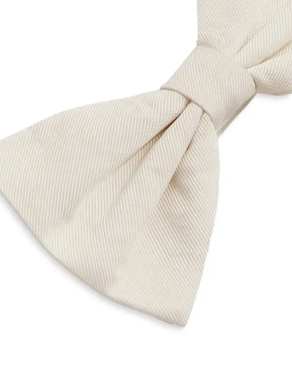 REISS Silk Grosgrain Bow Tie - Ivory