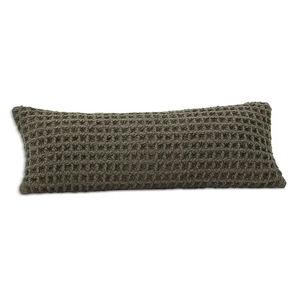 BOLL & BRANCH Grand Waffle Merino Wool Lumbar Pillow - Pine