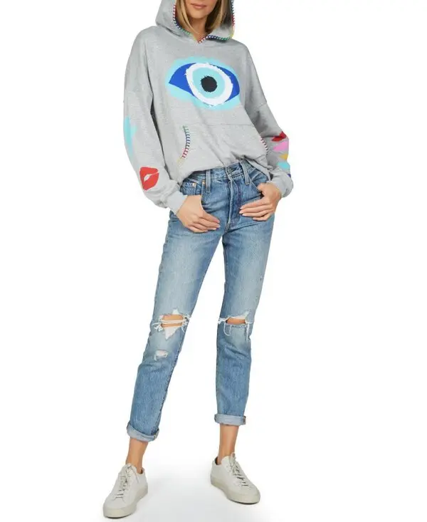 Lauren Moshi Raya Painted Evil Eye Hoodie