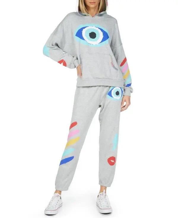 Lauren Moshi Raya Painted Evil Eye Hoodie