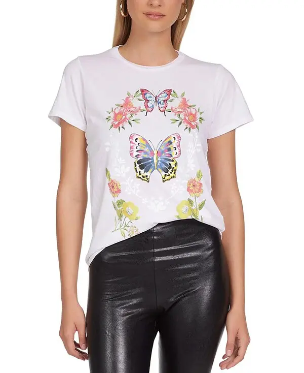 Lauren Moshi Croft Butterfly Love Tee - White
