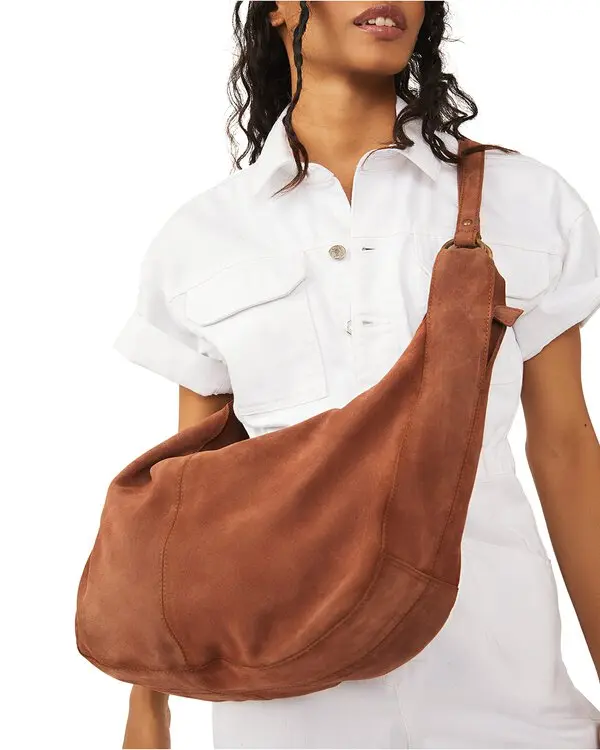 Free People Roma Suede Tote - Rust