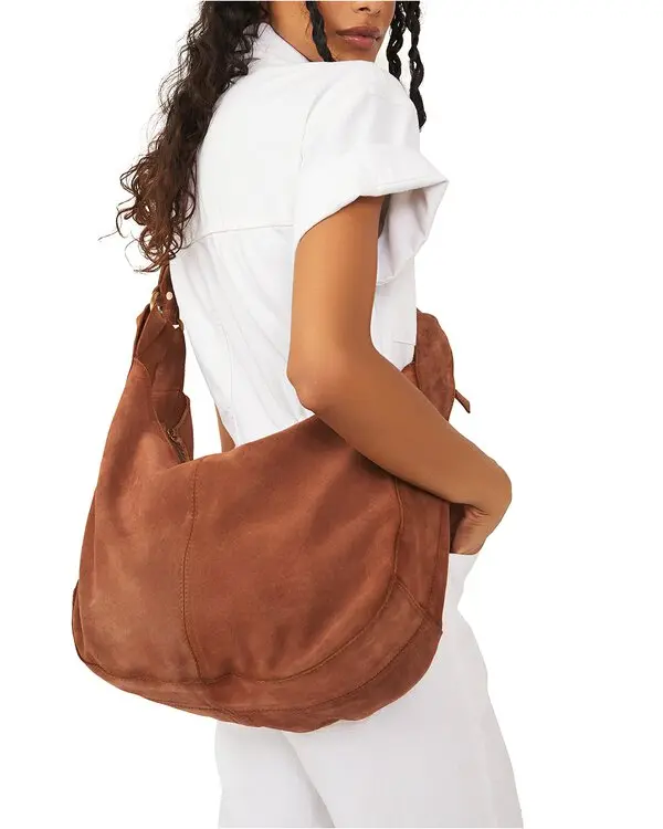 Free People Roma Suede Tote - Rust