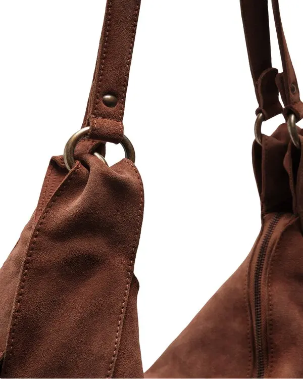 Free People Roma Suede Tote - Rust