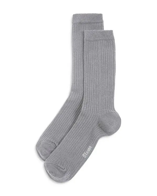 STEMS Rib Knit Crew Socks - Grey