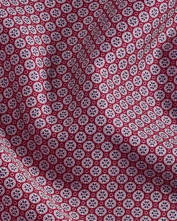 David Donahue Printed Sport Shirt - Berry