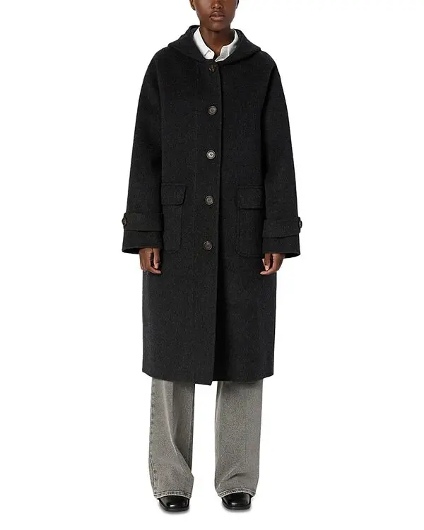 Gerard Darel Mariam Wool Hooded Coat