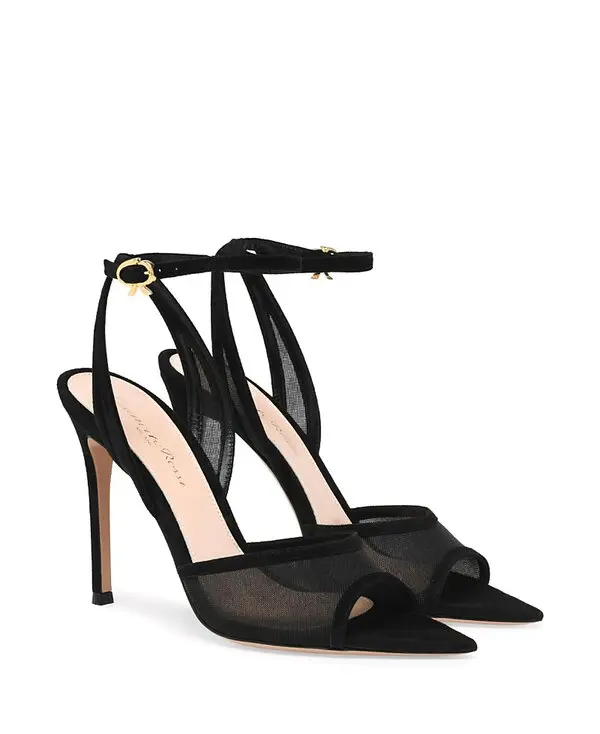 GIANVITO ROSSI Dorotea Sandals - Black Leather And Fabric