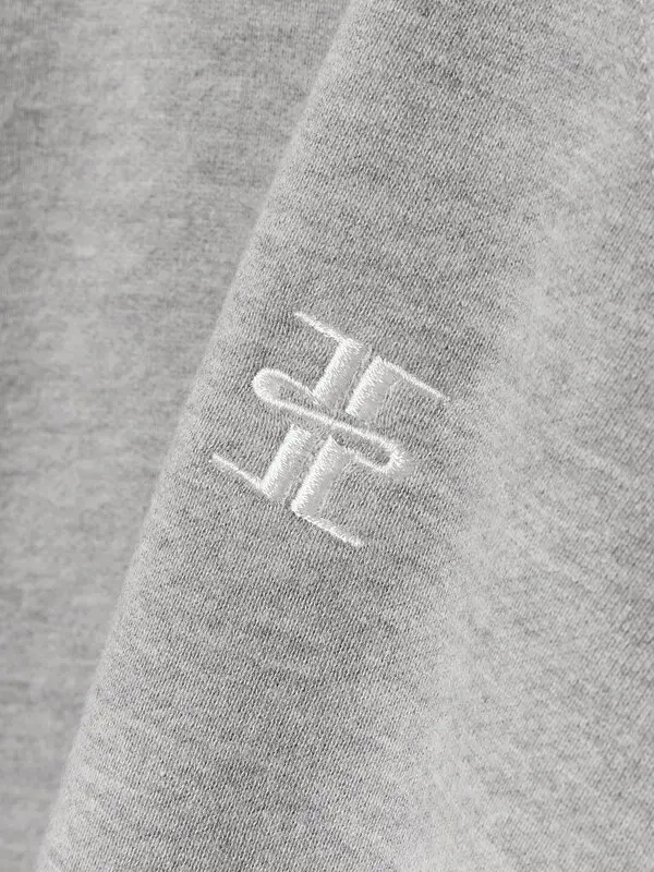 Eterne Embroidered Cotton And Modal-blend Jersey Sweatshirt - Gray