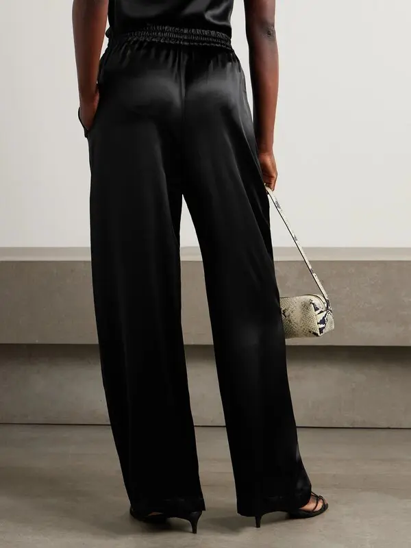 Wardrobe.NYC Silk-satin Wide-leg Pants
