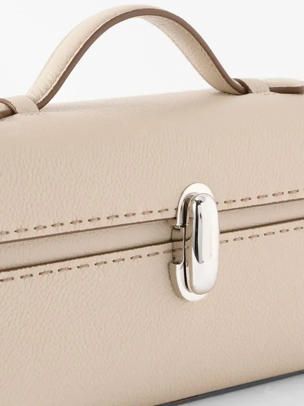 Savette Symmetry Pochette Textured-leather Tote - Neutrals