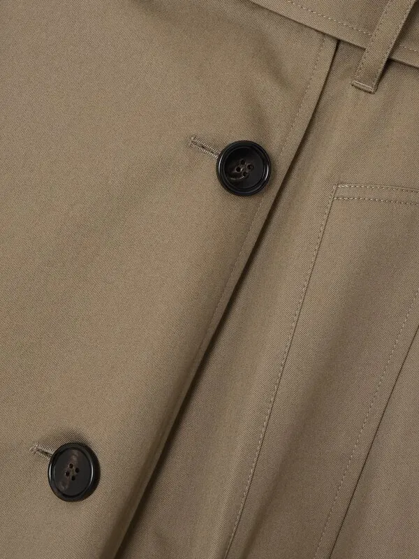 Burberry Belted Cotton-gabardine Midi Skirt