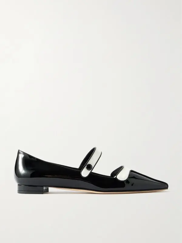 Manolo Blahnik Ganeus Point-toe Mary Jane Flats - Black