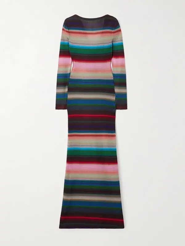 Missoni Striped Crochet-knit Maxi Dress - Blue