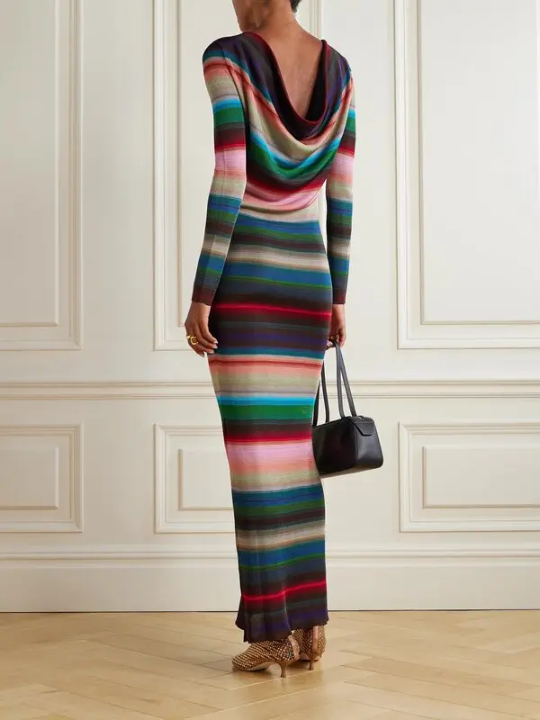 Missoni Striped Crochet-knit Maxi Dress