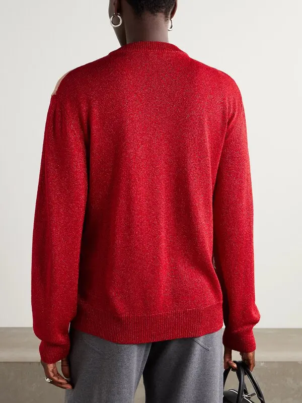 BODE Heart Lamé Cardigan