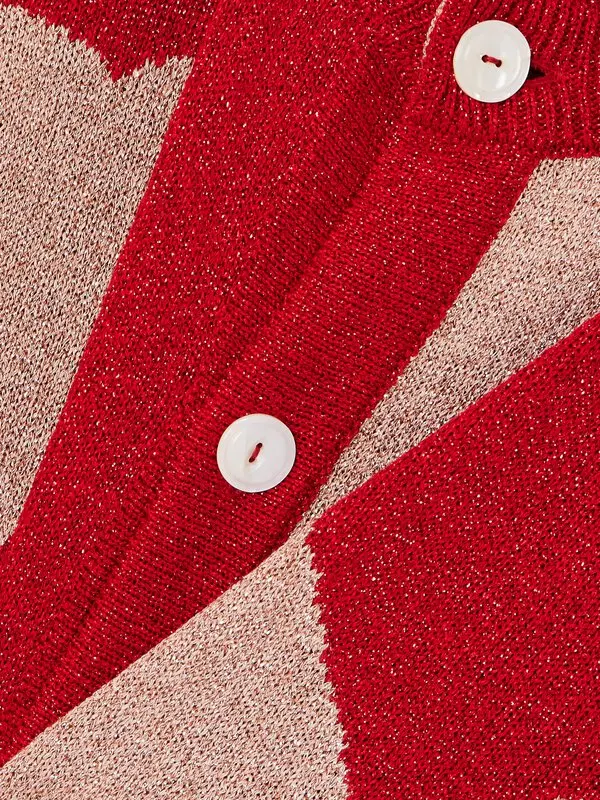 BODE Heart Lamé Cardigan