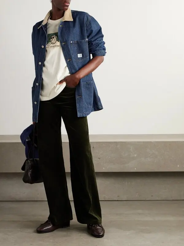 Aimé Leon Dore Corduroy-trimmed Denim Jacket