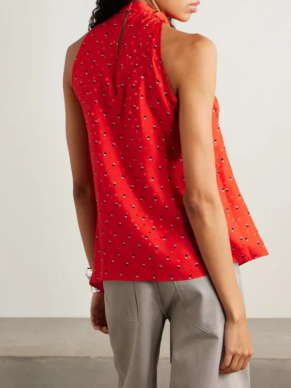 Acne Studios Scarf-detailed Printed Silk-jacquard Top