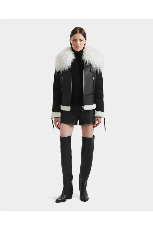 Rudsak Shearling Combo Jacket - Black