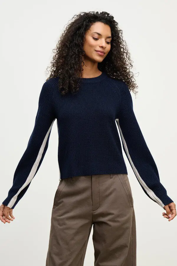 Velvet By Graham & Spencer Savannah Crew Neck Sweater - Navy