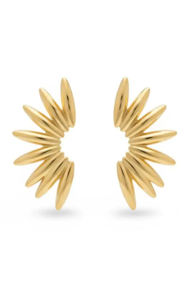 Yumi Kim Palm Frond Stud Earrings - Gold