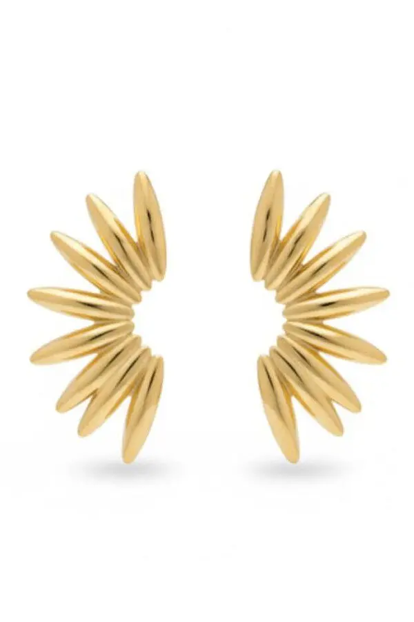 Yumi Kim Palm Frond Stud Earrings - Gold