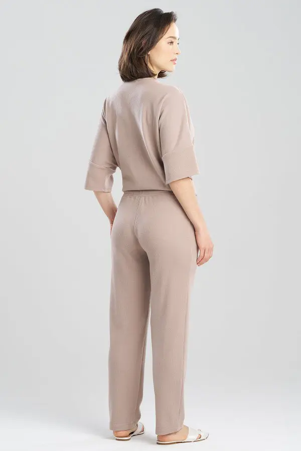 Natori Tranquility Waffle Tapered Pants - Brown