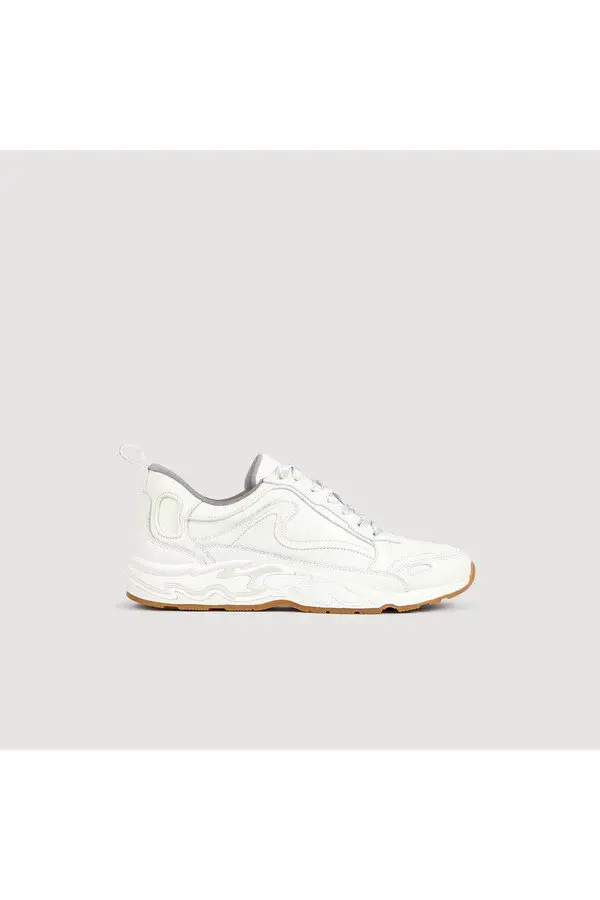 Sandro Flame Mixed Material Sneakers - White