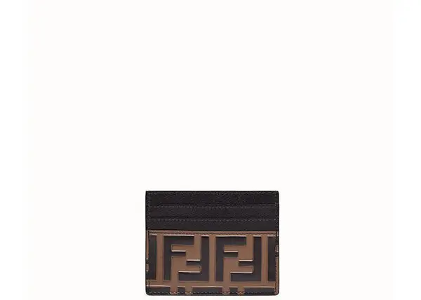 Fendi Card Holder Embossed Ff - Brown/black