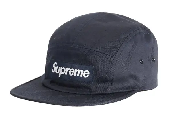 Supreme Jacquard Logos Twill Camp Cap - Navy Blue